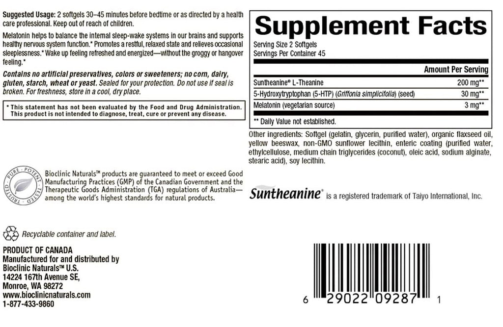 Bioclinic Naturals melatonin 10mg capsules