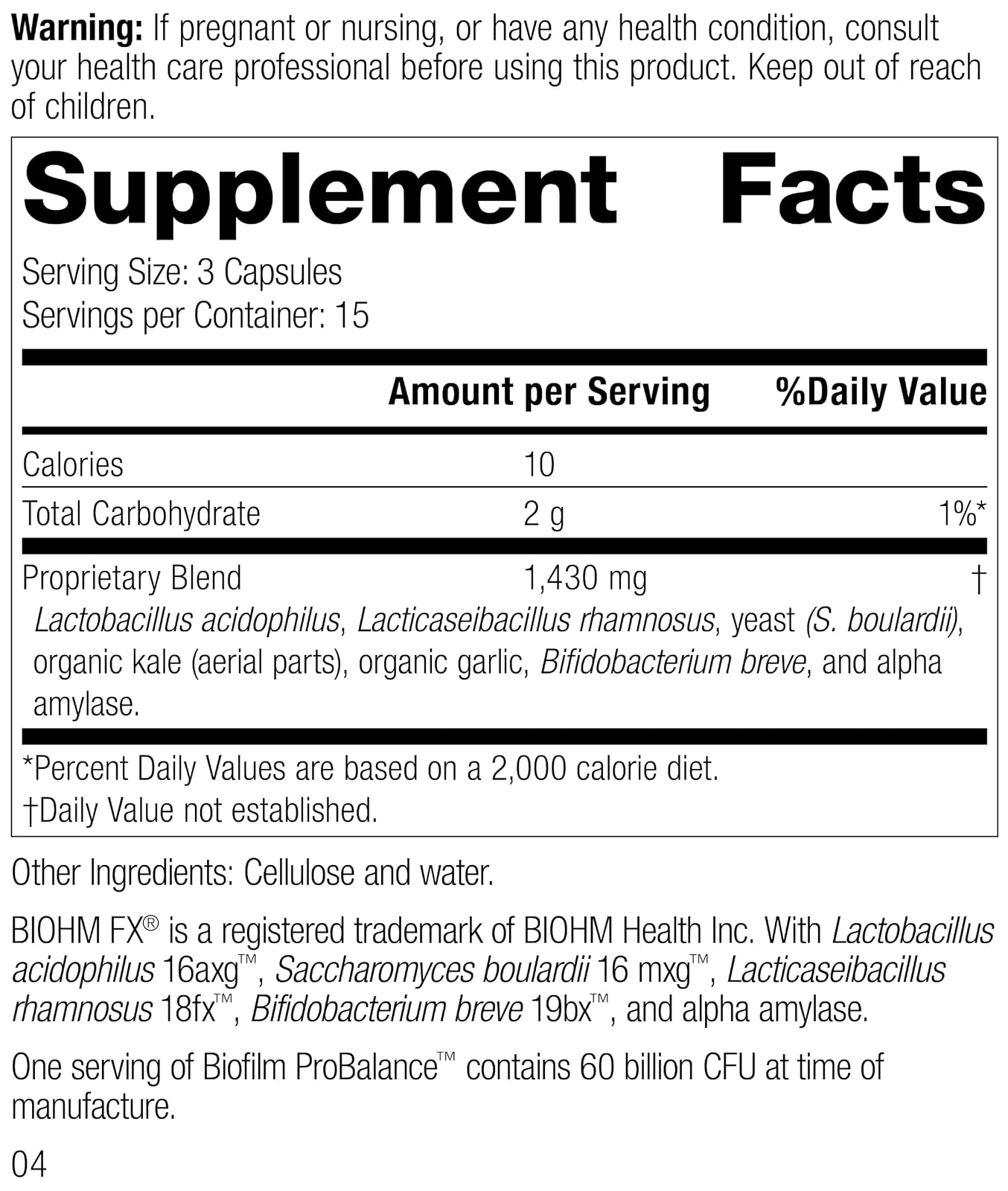 Biofilm ProBalance for digestive support