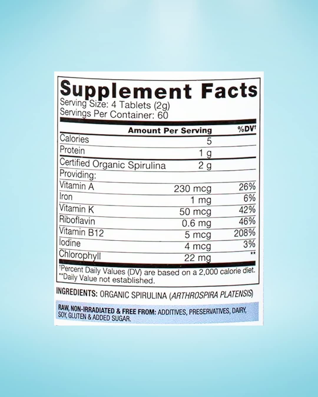 BioOptimal Spirulina tablets for men