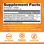 BioPerine enhanced CoQ10 absorption