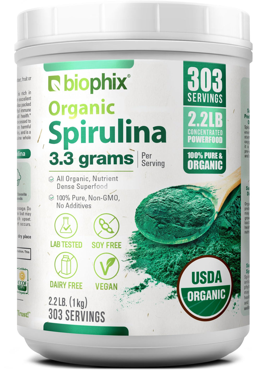 biophix organic spirulina powder benefits