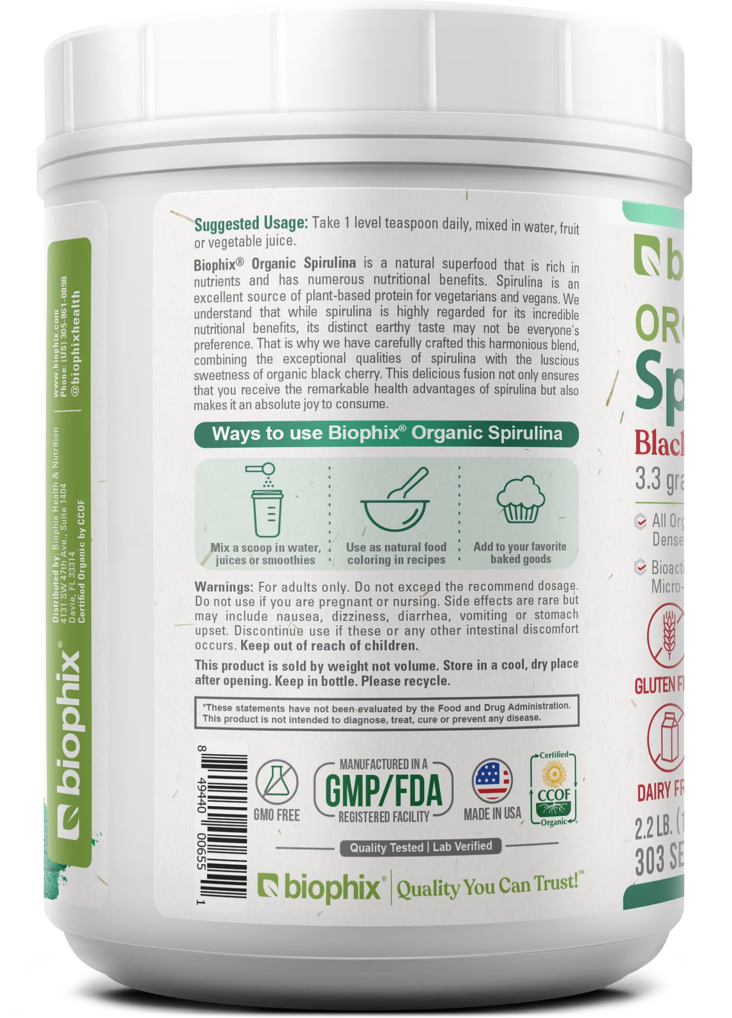 biophix spirulina for overall vitality