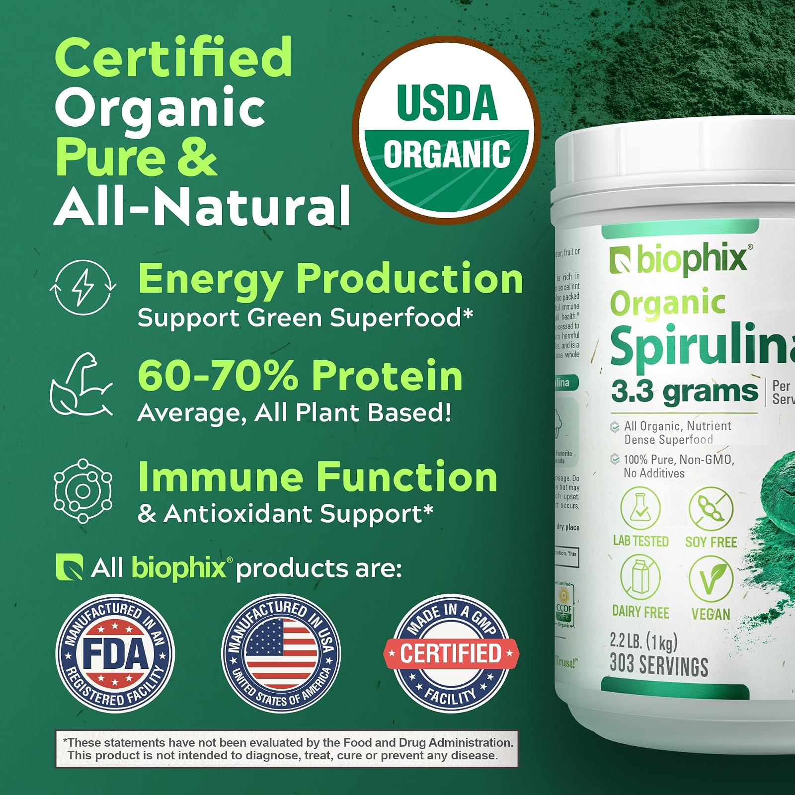 biophix spirulina powder for baking