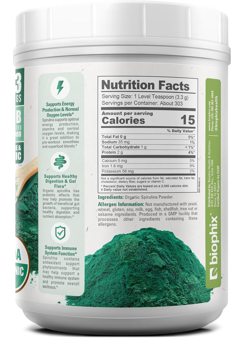 biophix spirulina powder for vegan diets