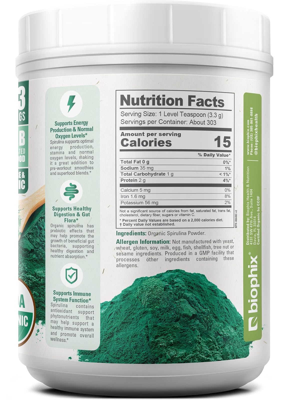 biophix spirulina powder for vegan diets