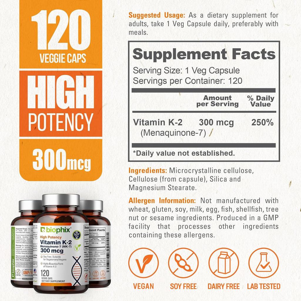biophix vitamin K2 for bone support