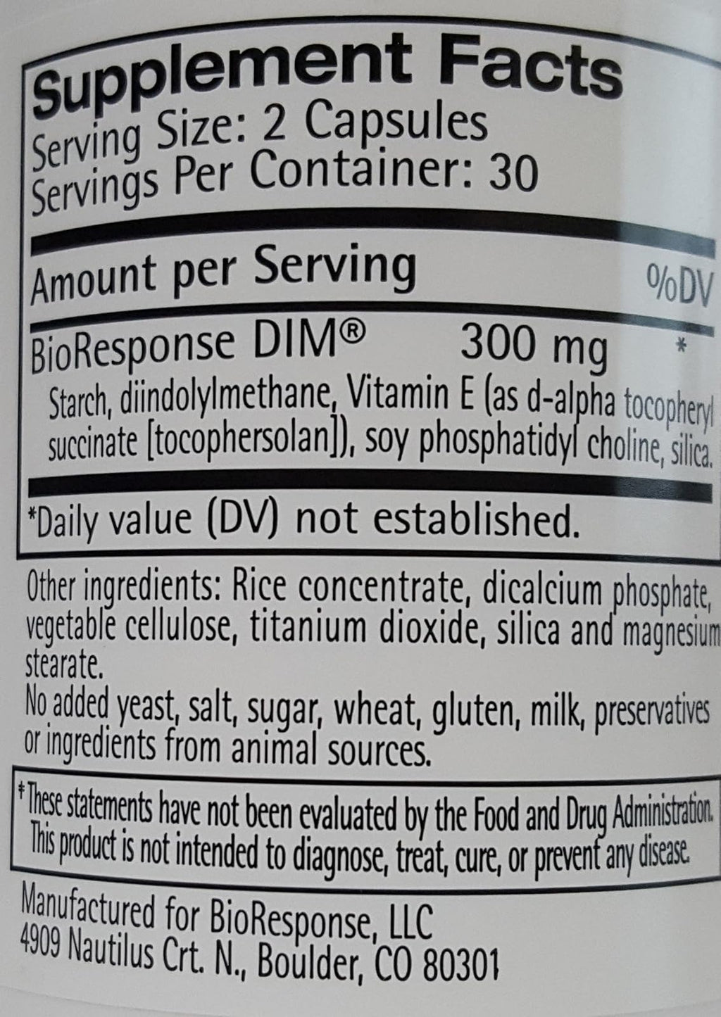 BioResponse DIM multivitamins for energy