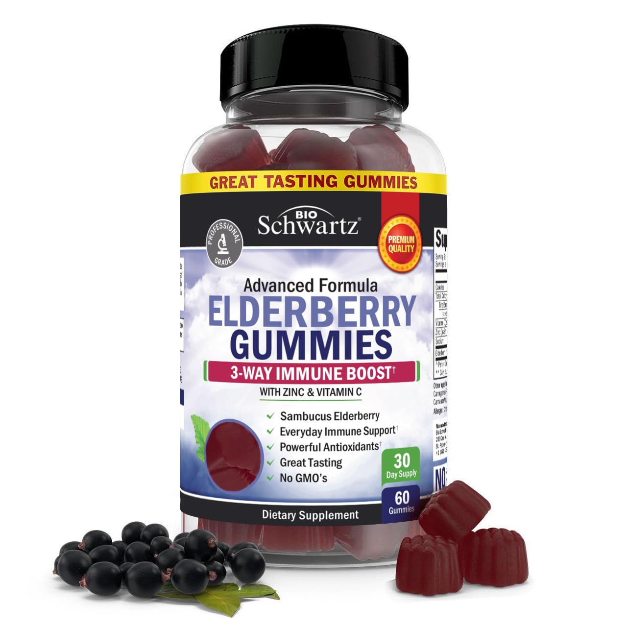 BioSchwartz elderberry gummies with zinc