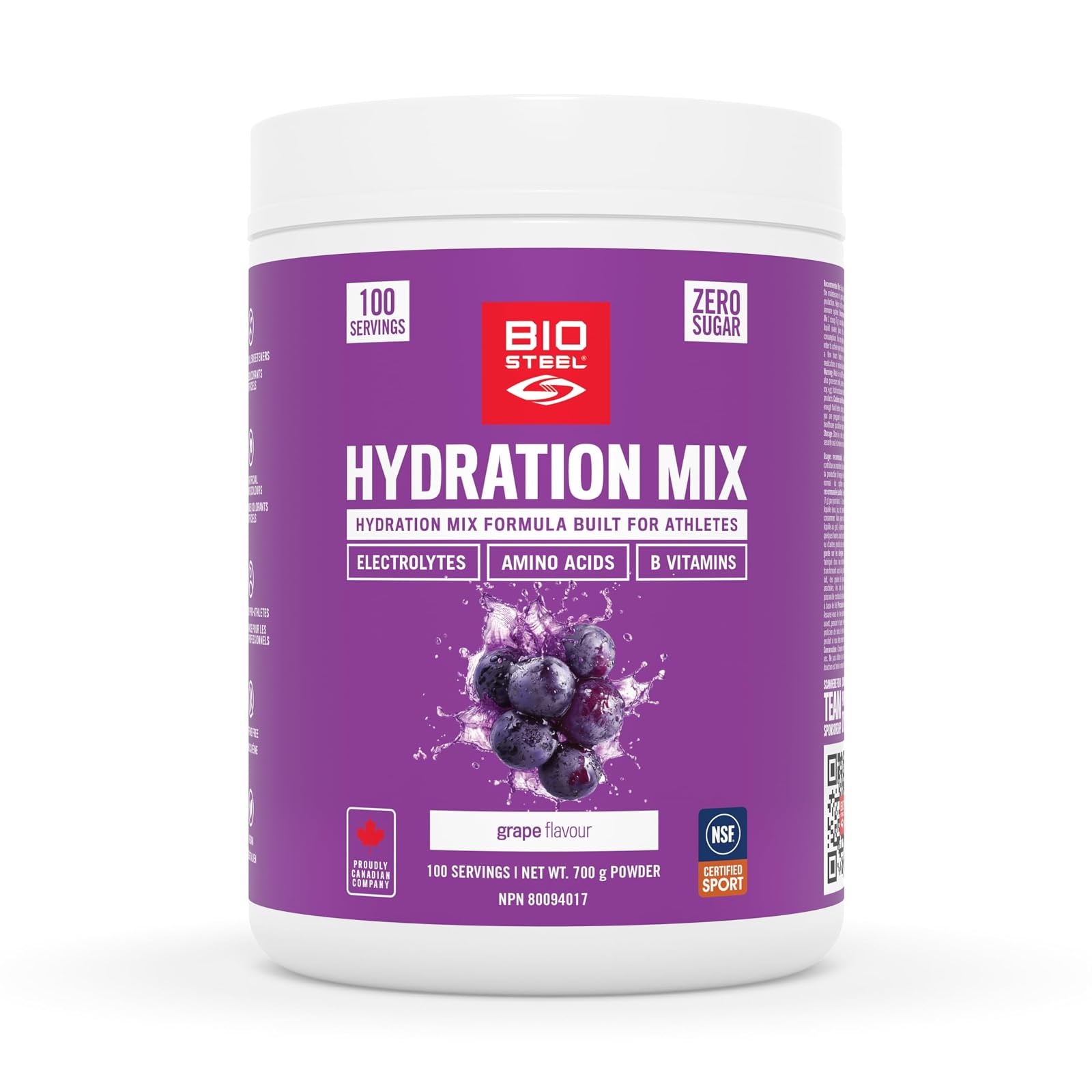 BioSteel grape electrolyte hydration mix