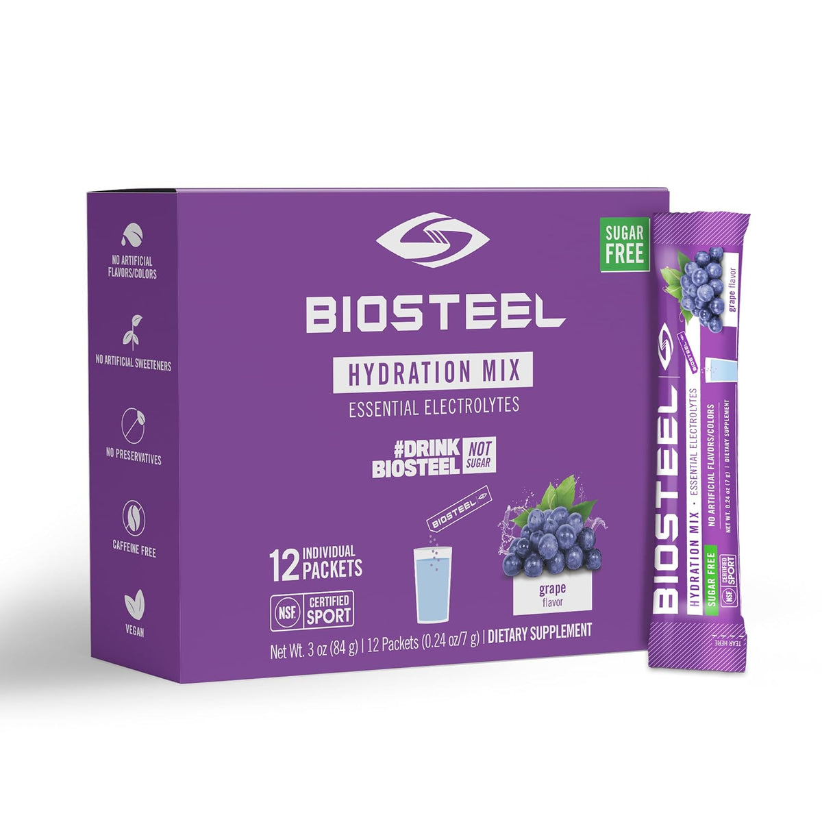BIOSTEEL grape electrolyte hydration mix