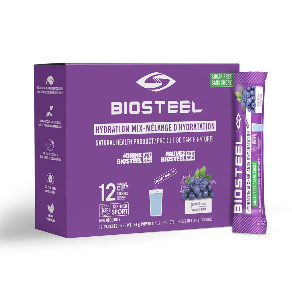 BioSteel grape hydration mix sticks