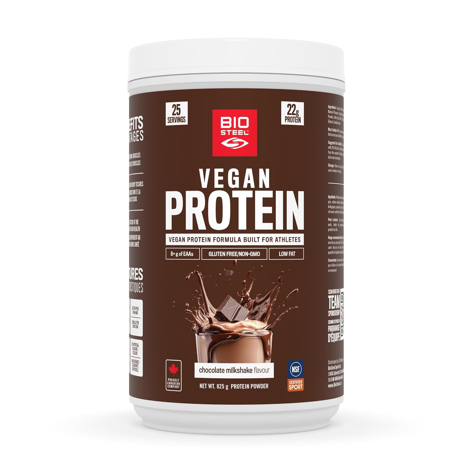 BioSteel vegan protein powder chocolate flavour