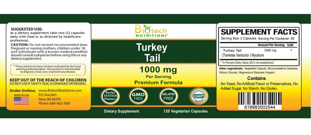 Biotech Nutritions mushroom supplement capsules