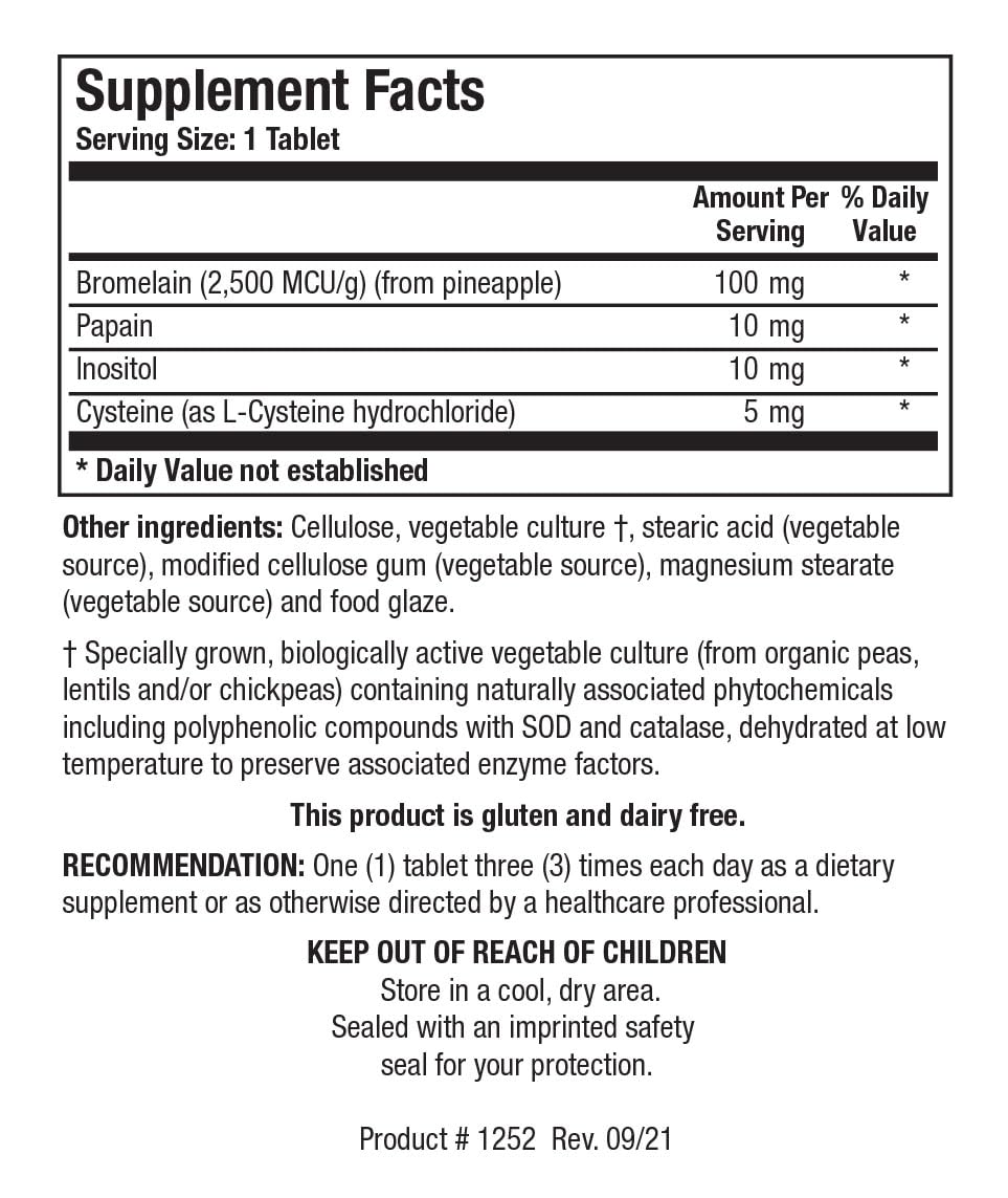 BIOTICS RESEARCH Bromelain tablets