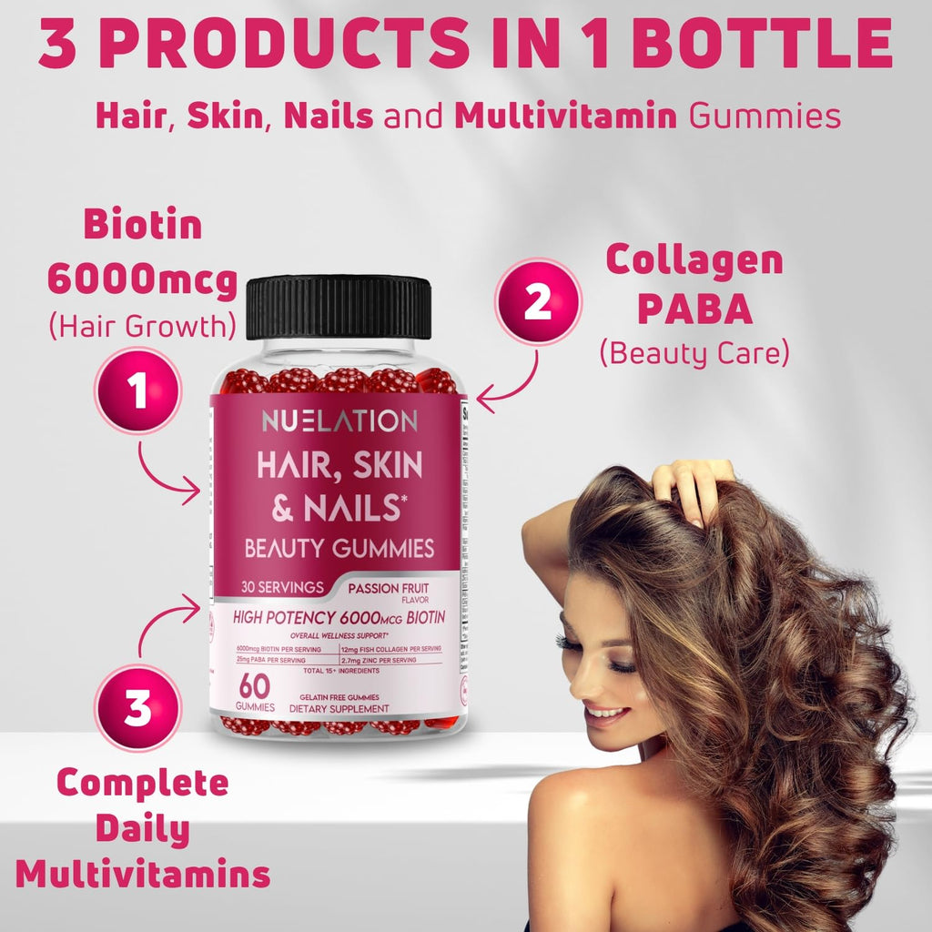 Biotin 6000 mcg multivitamins for strong nails