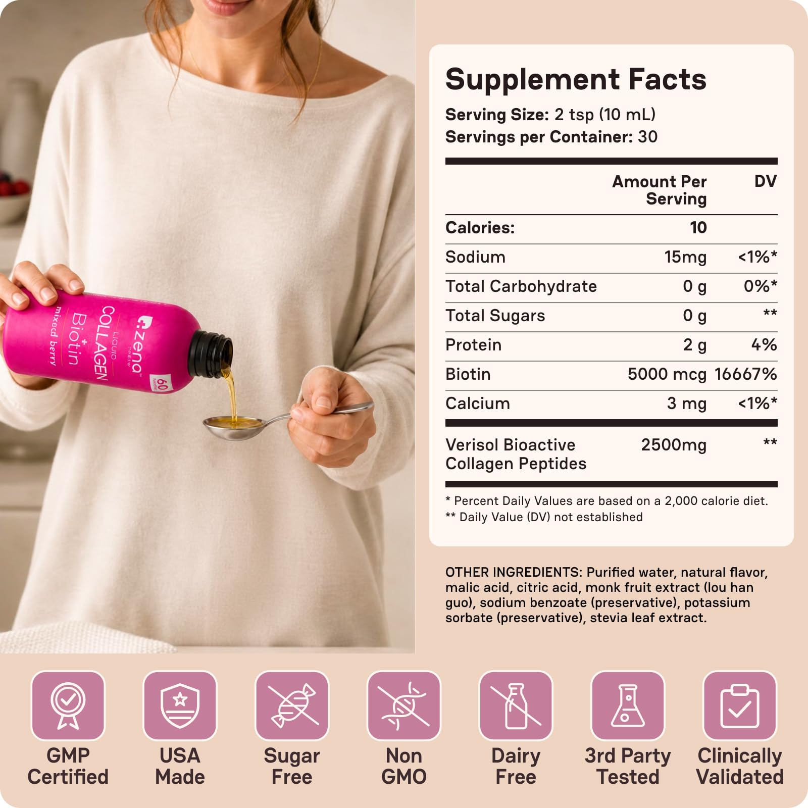 biotin and collagen peptides blend
