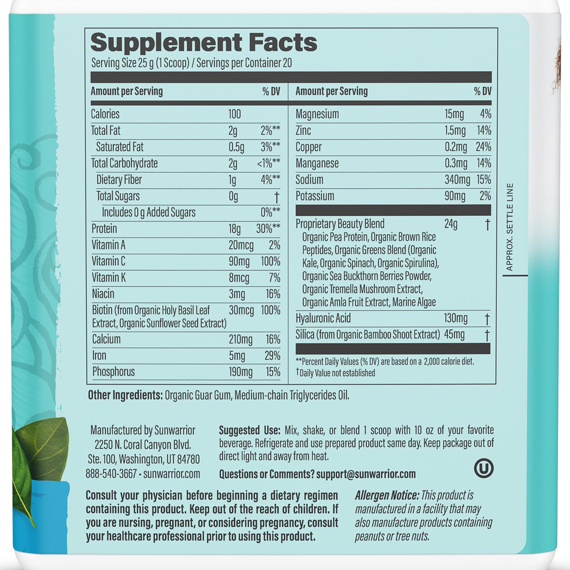 Biotin enriched vegan protein supplement