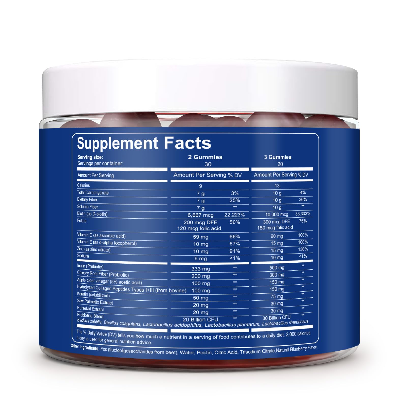 Biotin fiber gummies for beauty and health