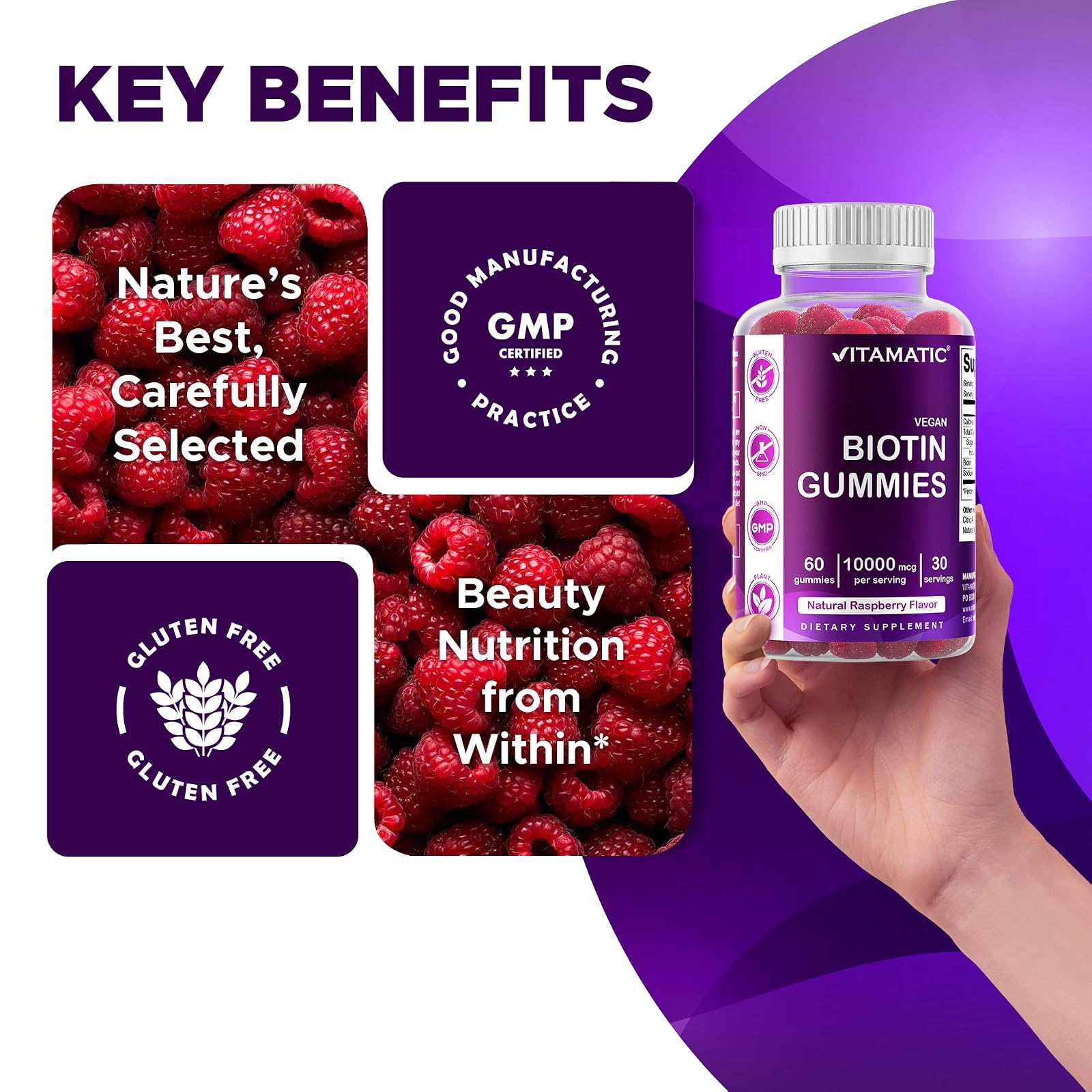 Biotin gummies for overall wellness support