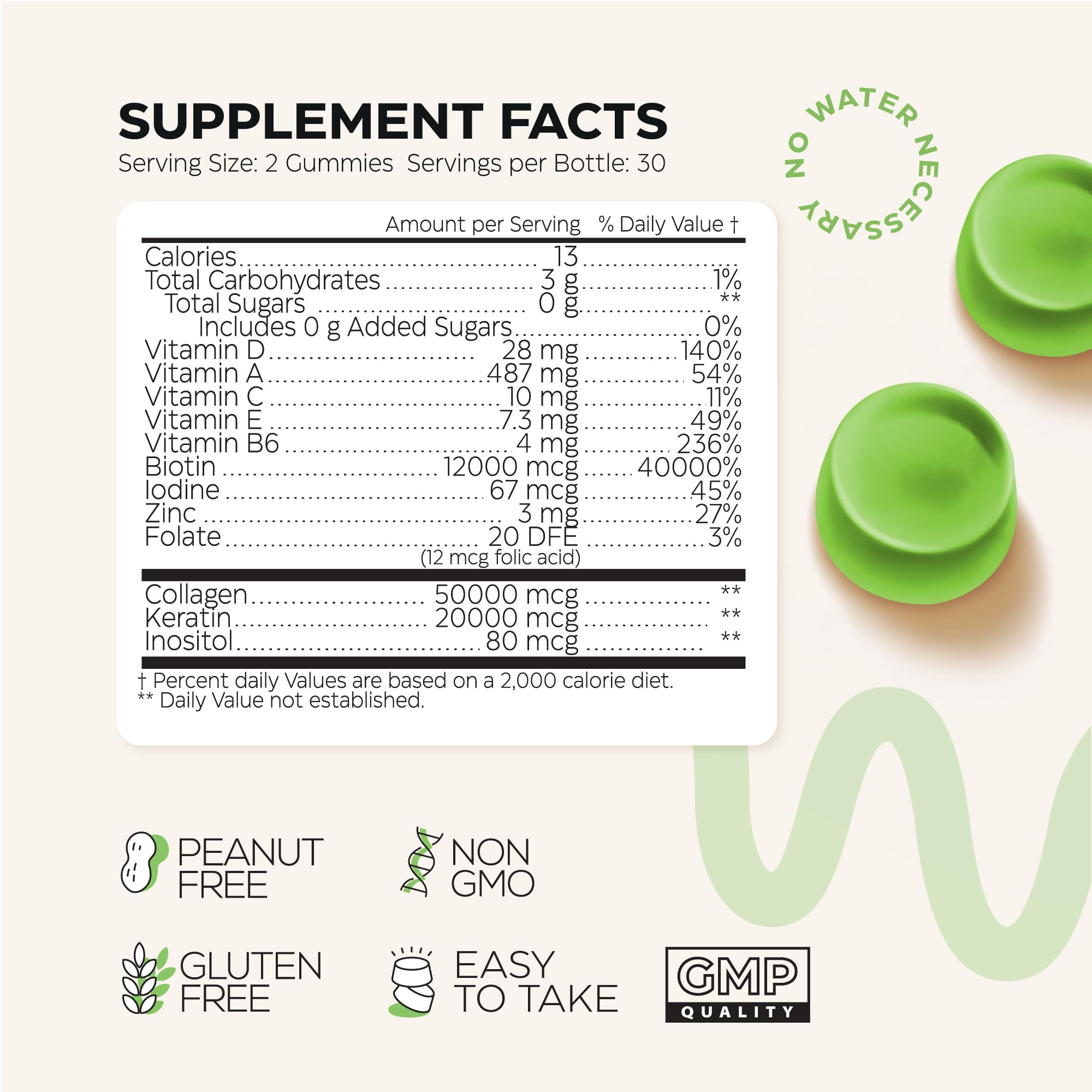 Biotin gummies for radiant skin