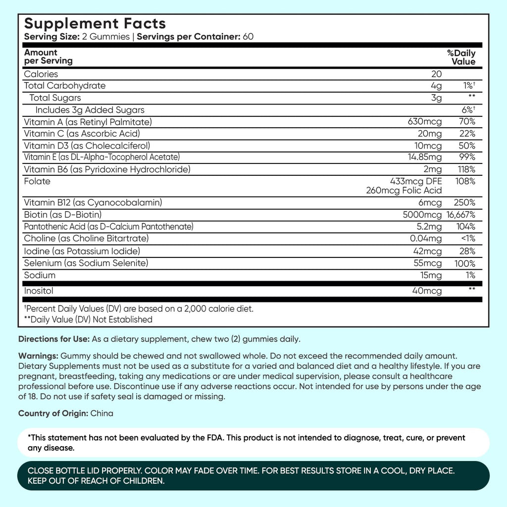 biotin gummies packed with essential vitamins
