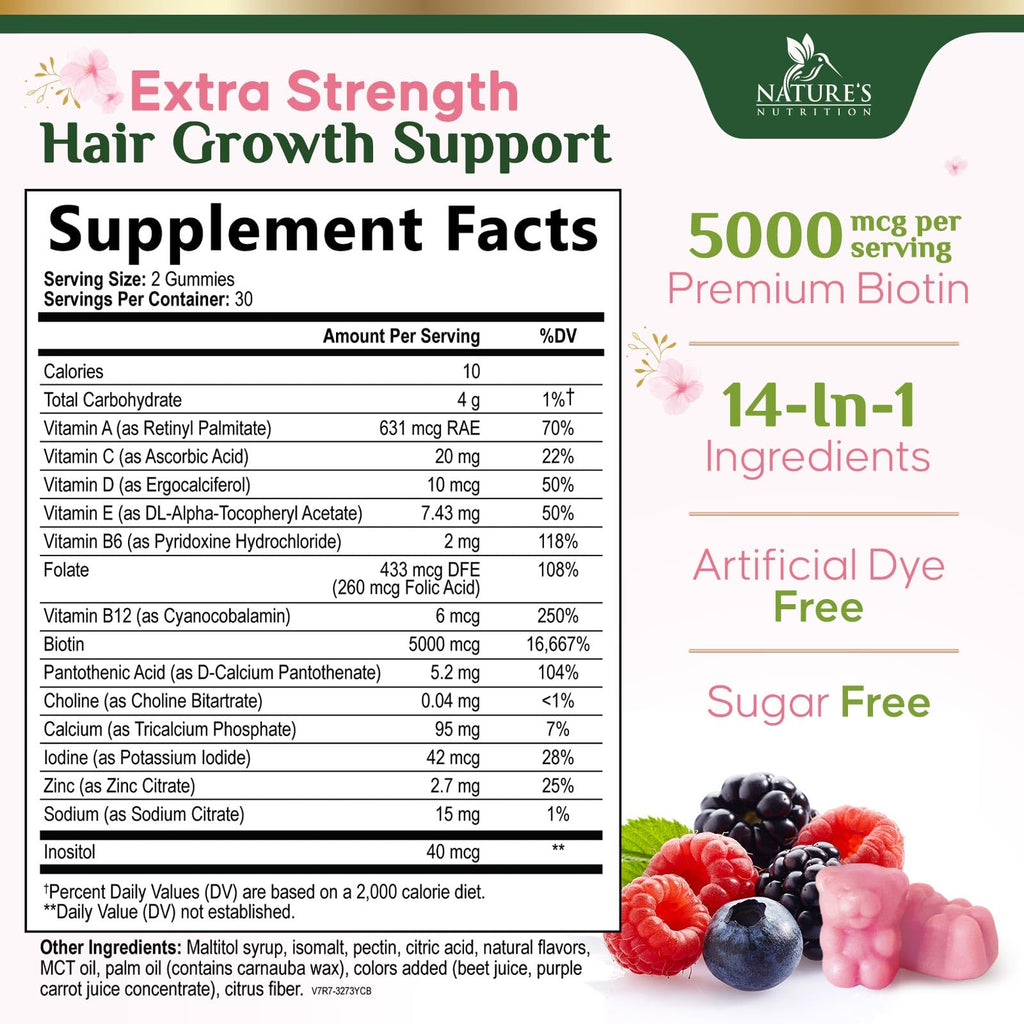 Biotin gummies with 5000 mcg strength