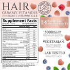 Biotin gummies with 5000 mcg strength