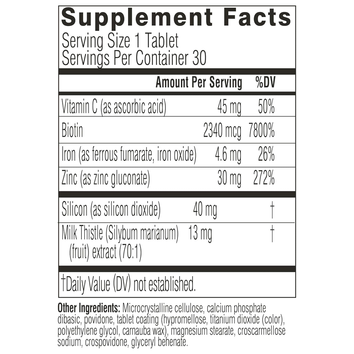 Biotin supplement for hair growth