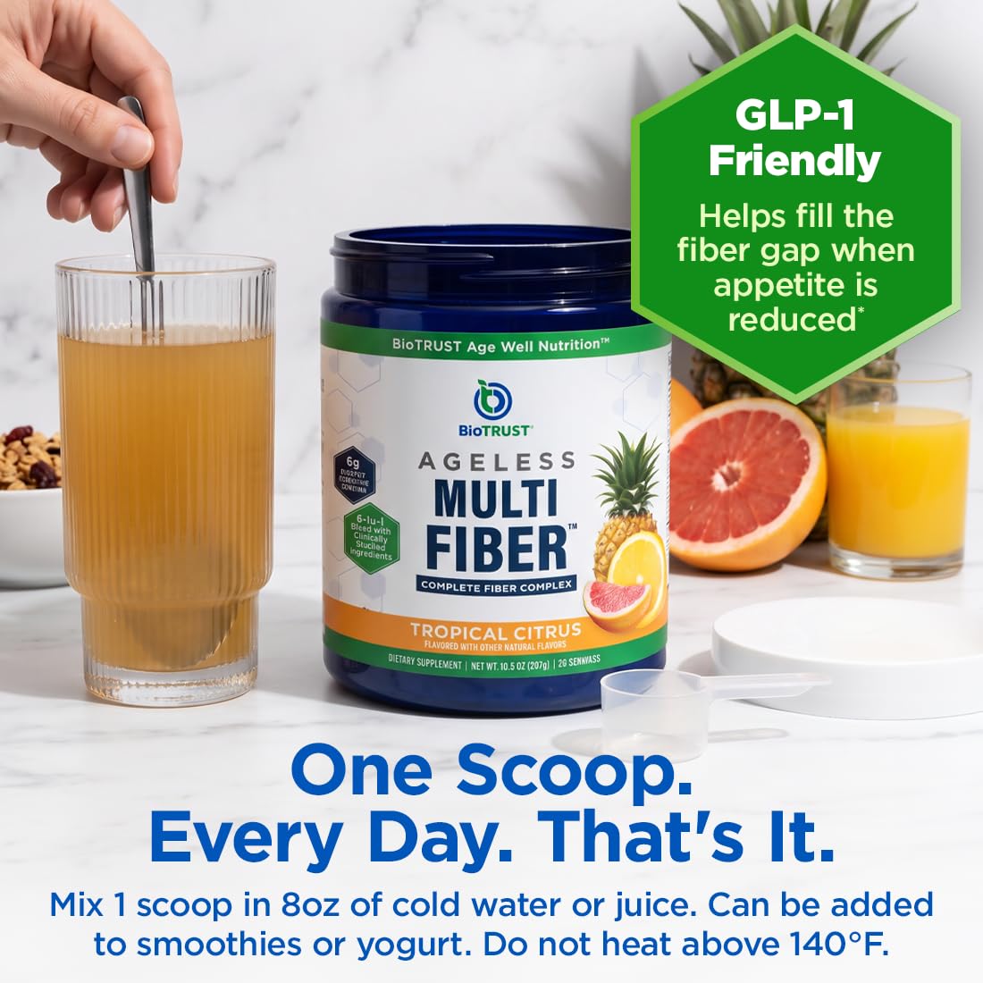 BioTrust Ageless Multi-Fiber powder for gut health
