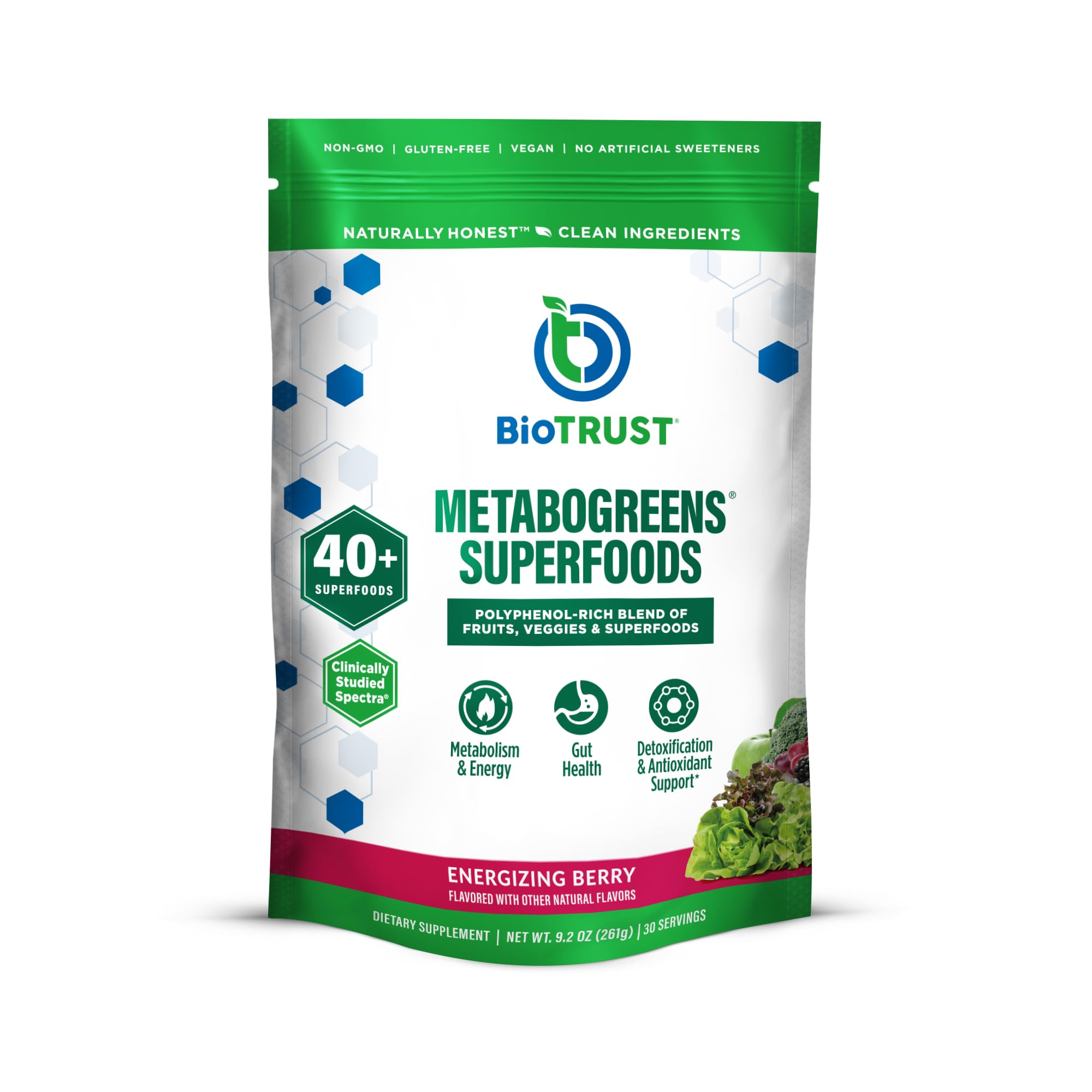 BioTrust Metabo Greens energizing berry powder