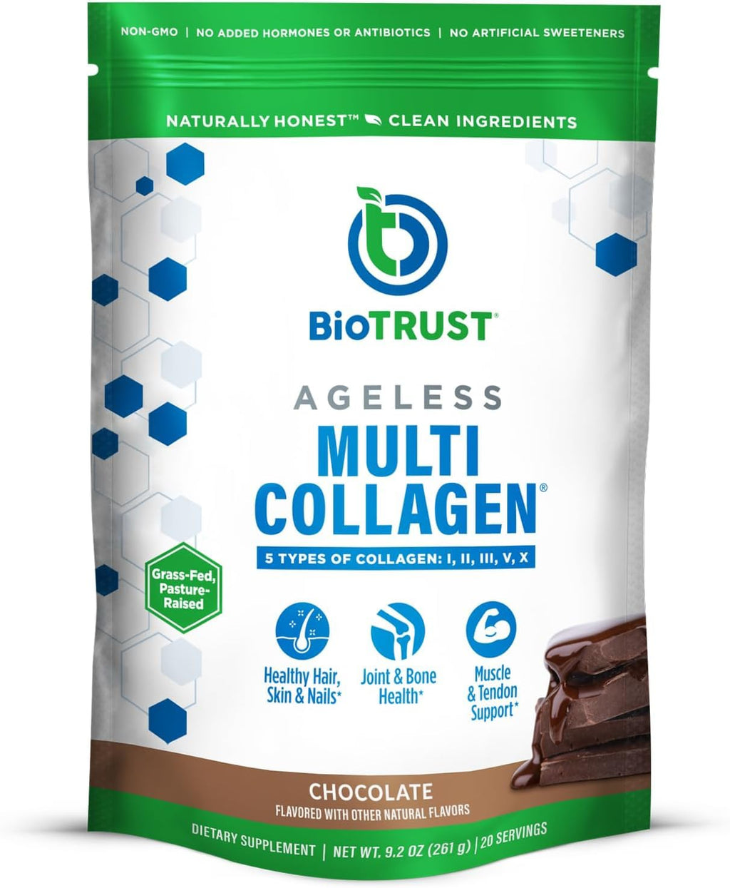 BioTrust multi collagen peptides chocolate