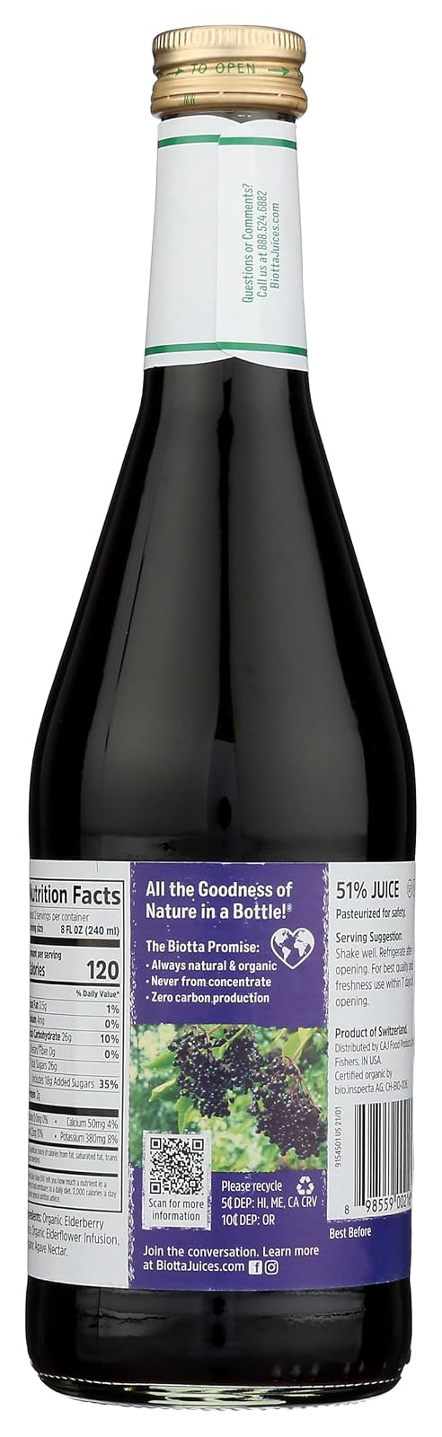 Biotta elderberry juice for immune support