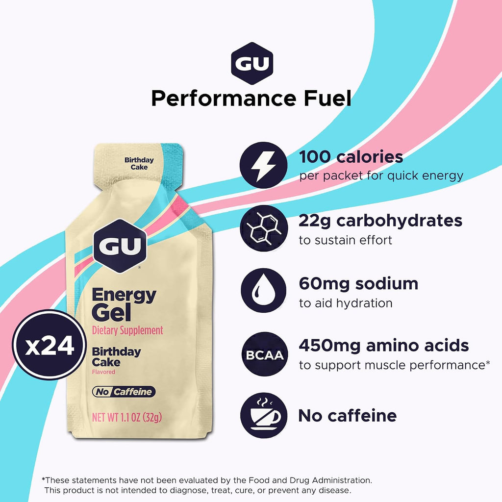 Birthday cake flavour energy gels