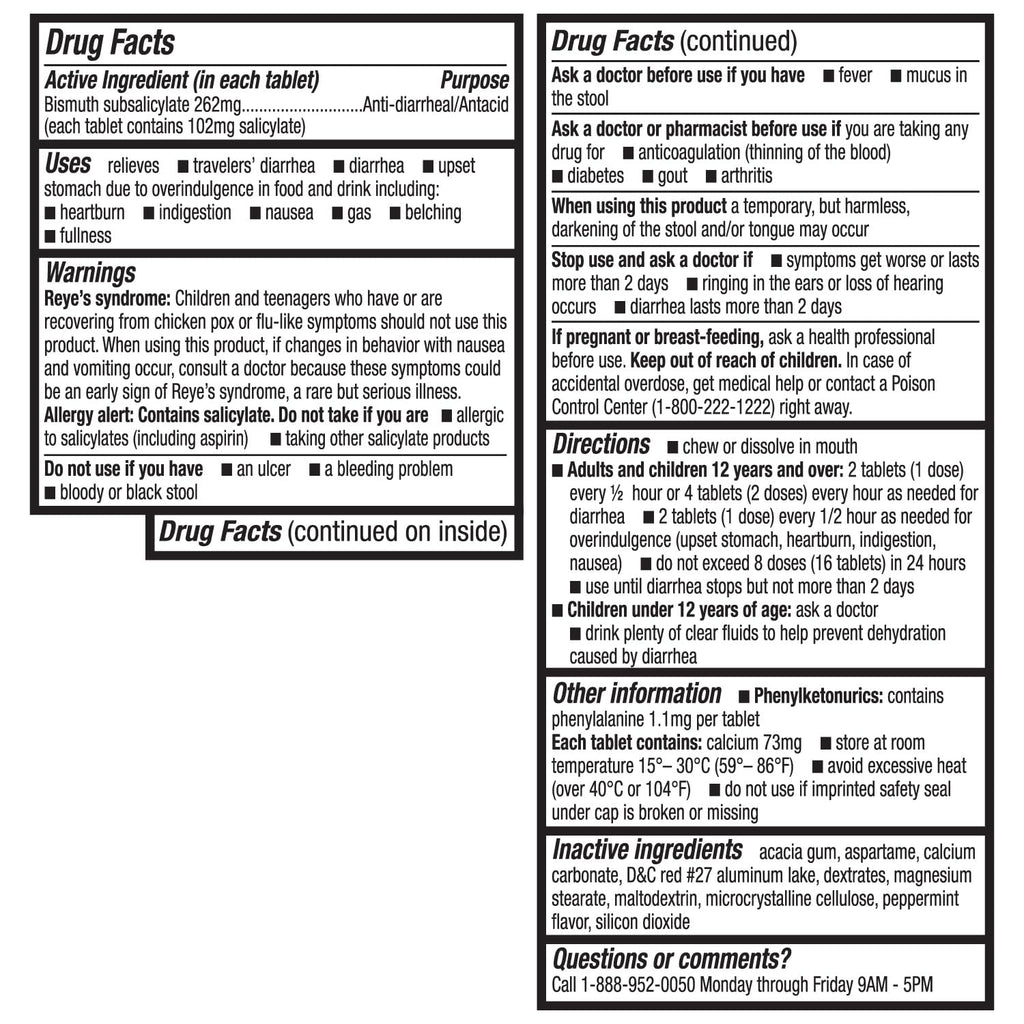 Bismuth subsalicylate for upset stomach