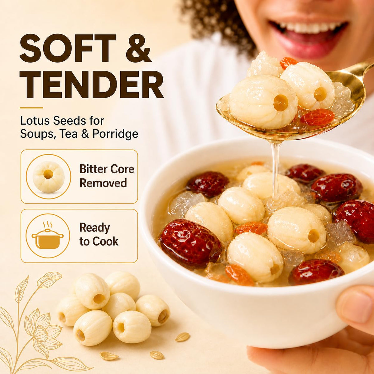 bitter core removed lotus seeds
