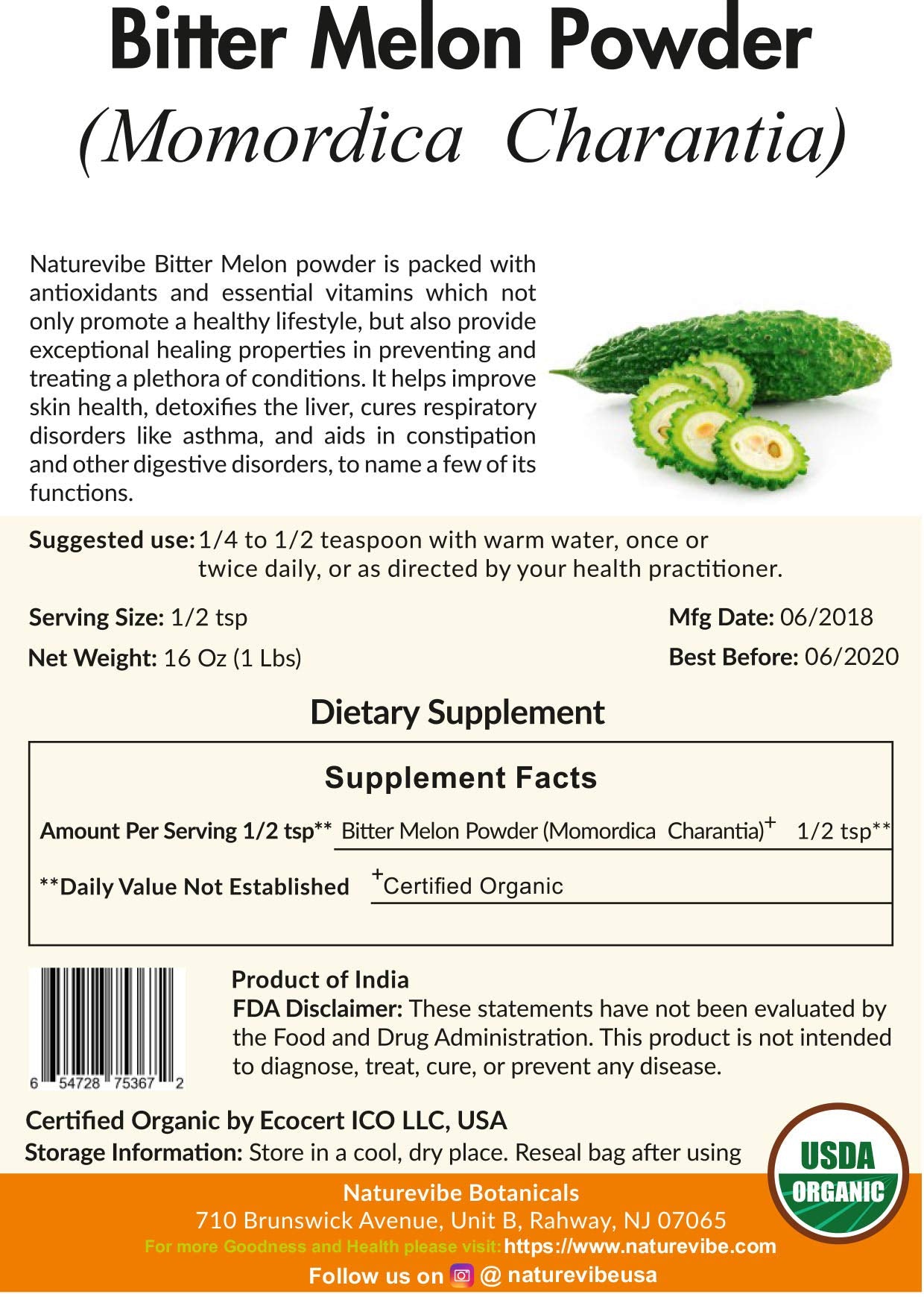 bitter melon powder for digestion