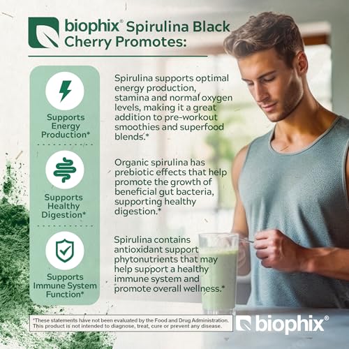 black cherry flavoured spirulina supplement