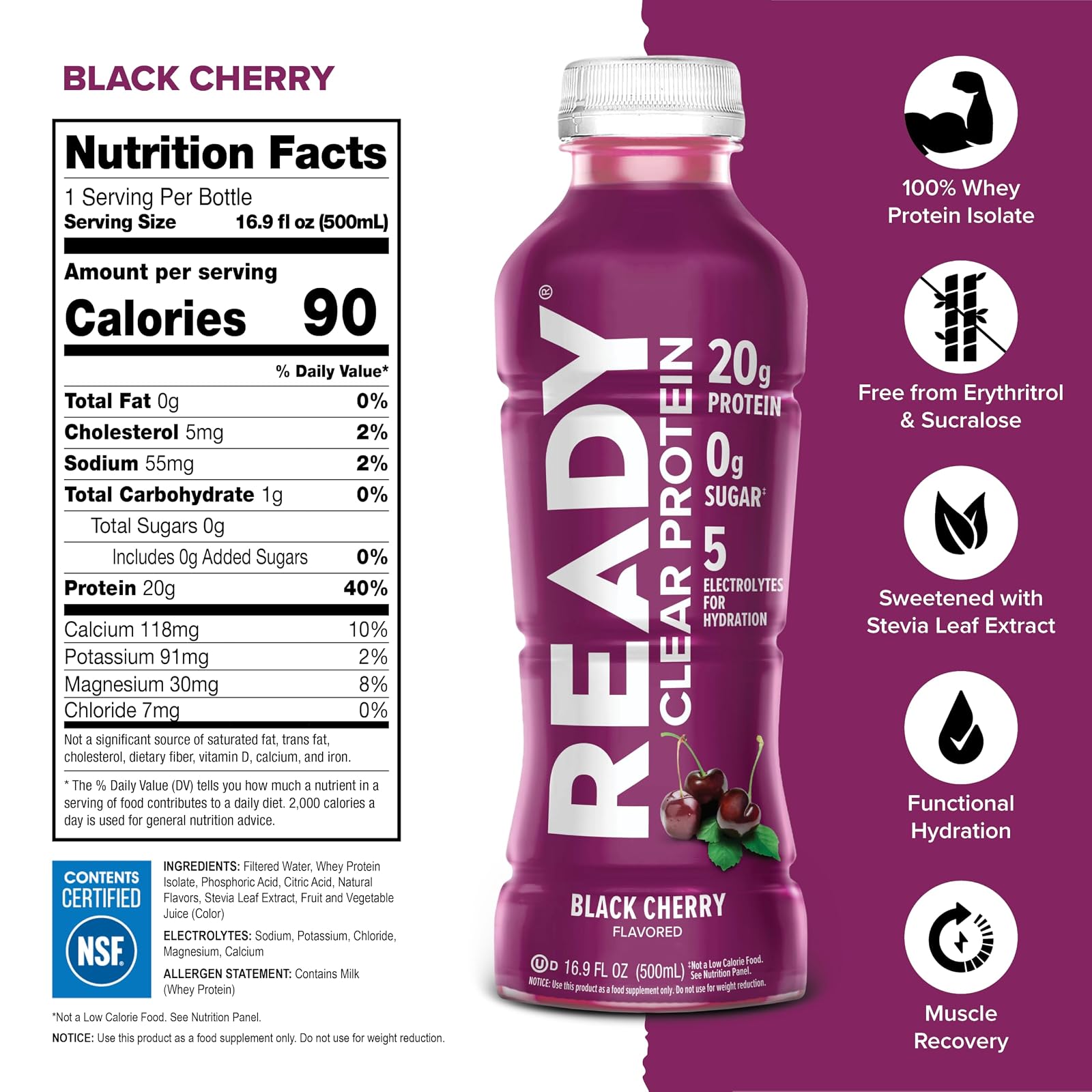 Black cherry protein drink pack