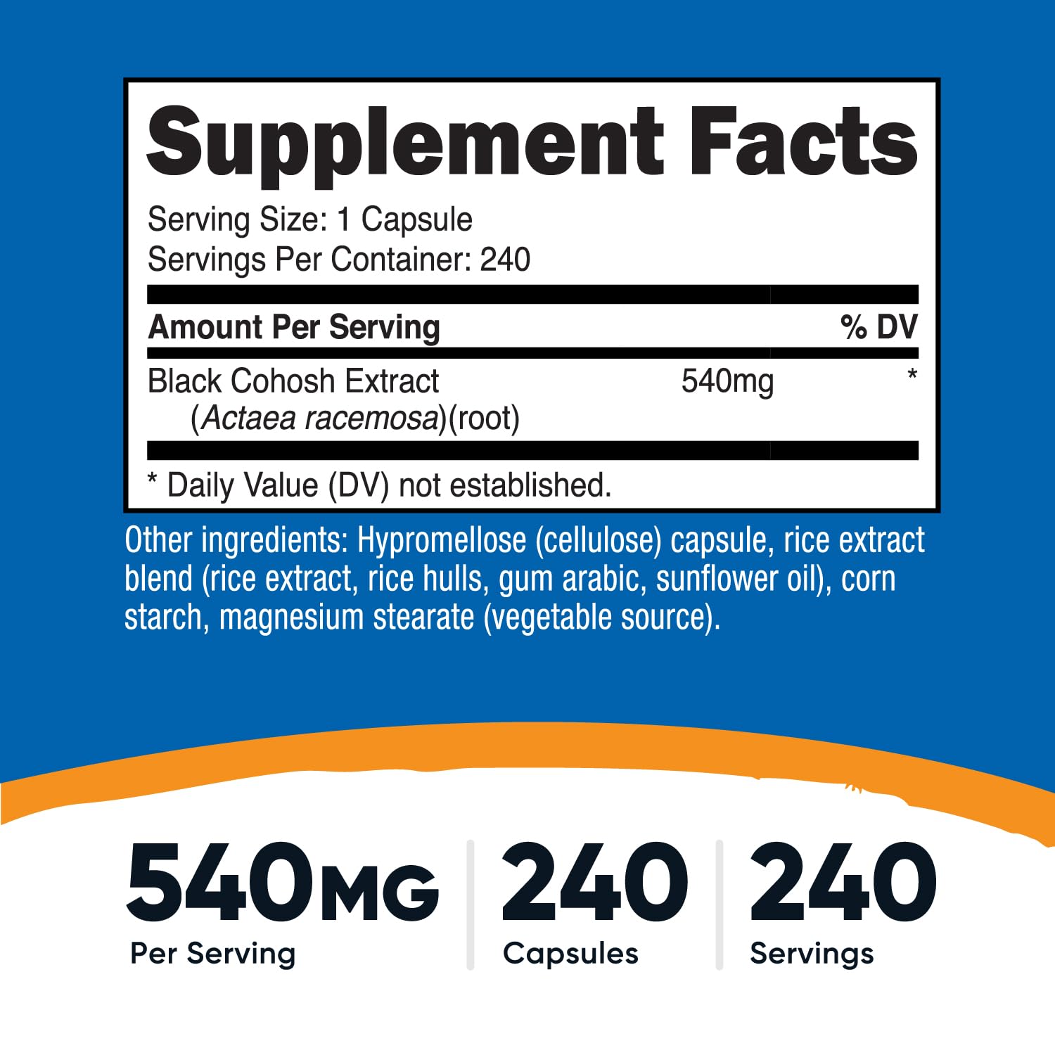 Black Cohosh 540 mg capsules for women