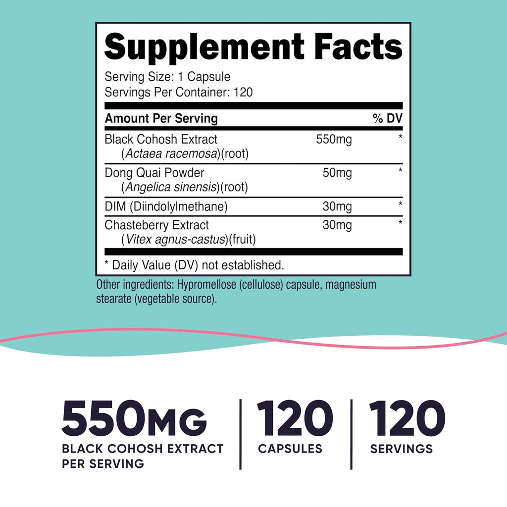 Black Cohosh 660 mg capsules for women