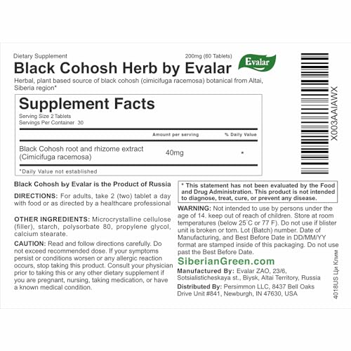 black cohosh plant extract for wellness