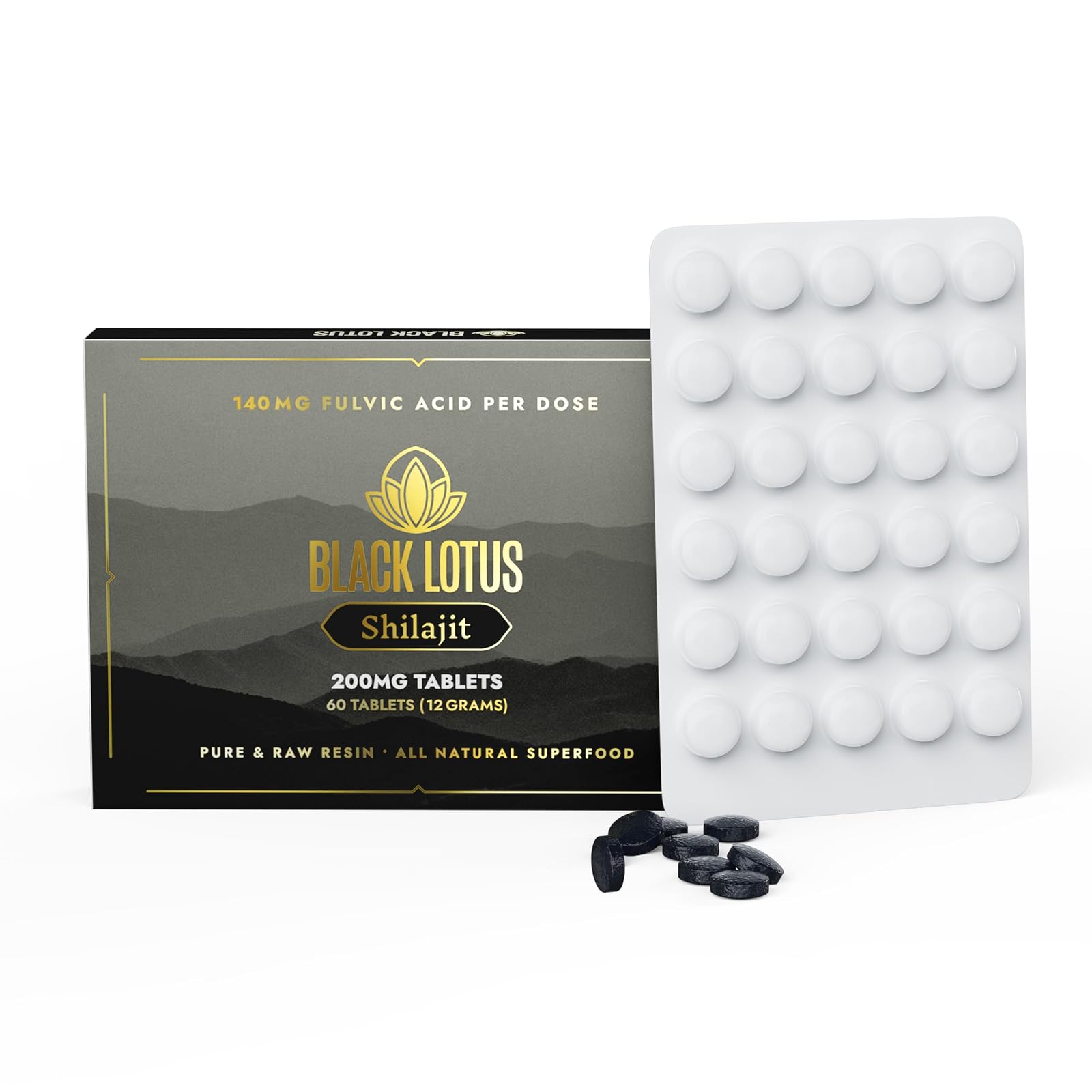 Black Lotus shilajit resin tablets