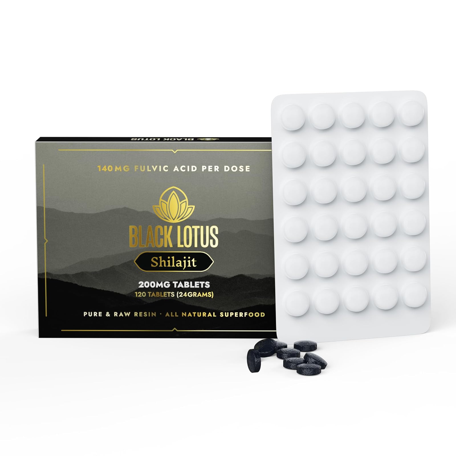 Black Lotus shilajit resin tablets