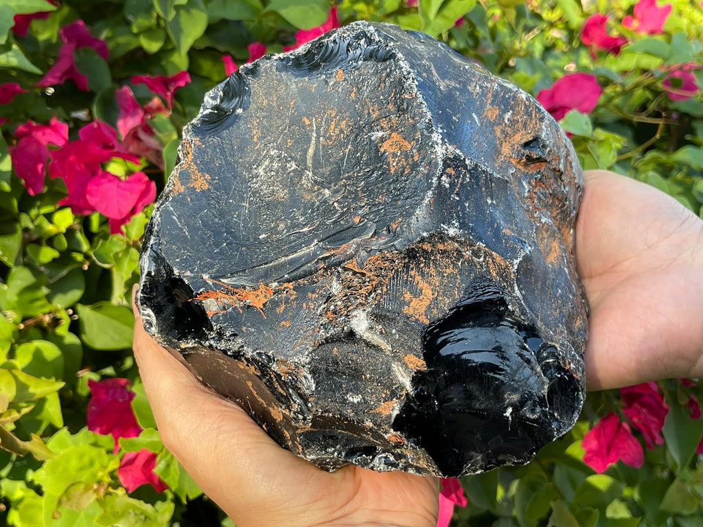 black obsidian rough stones for healing