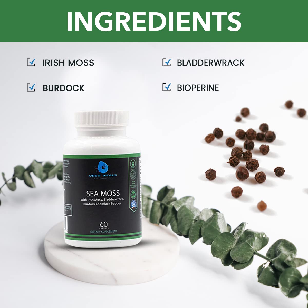 Black Pepper enhances Sea Moss absorption