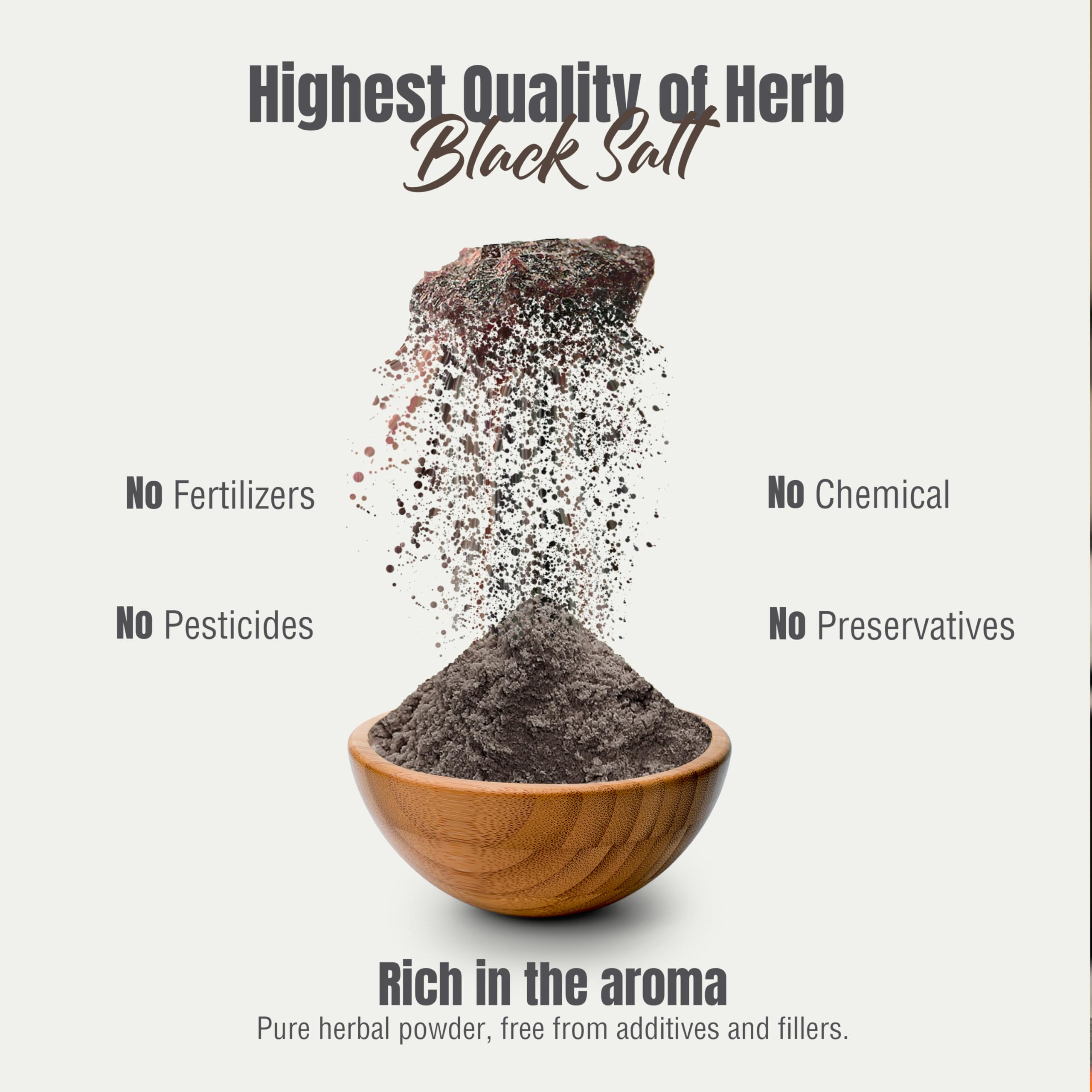 Black salt powder for skin care