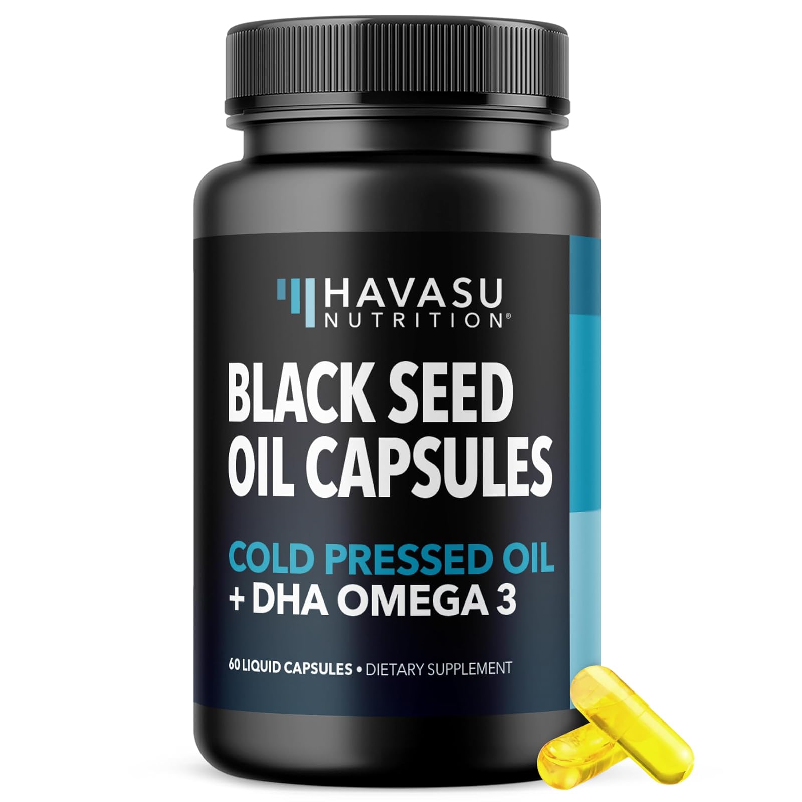 Black seed oil capsules for wellness