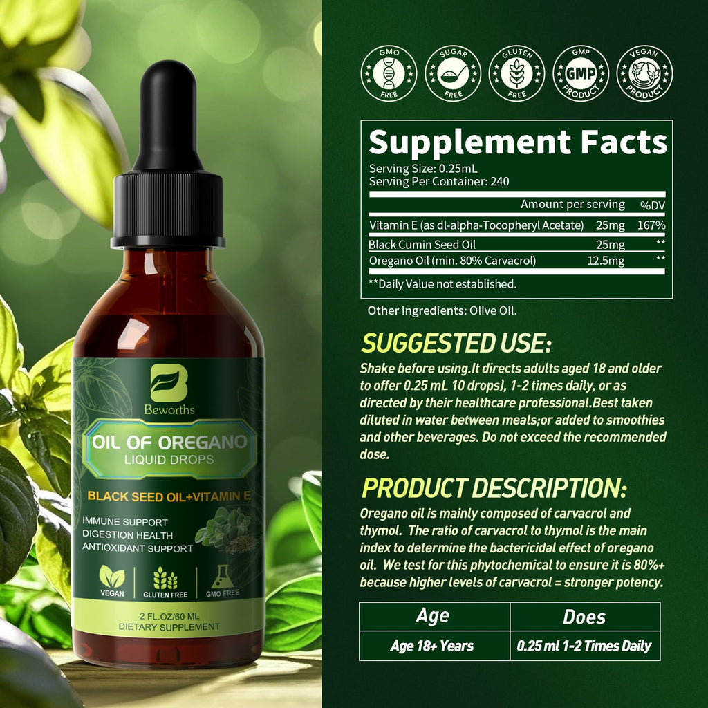 Black Seed Oil infused oregano drops