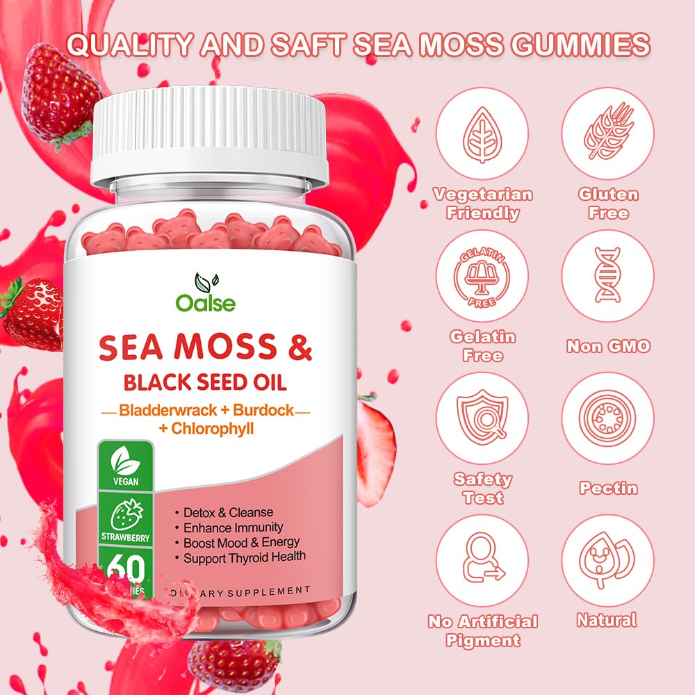 Black seed oil sea moss gummies