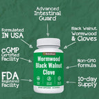 Black walnut and clove herbal capsules